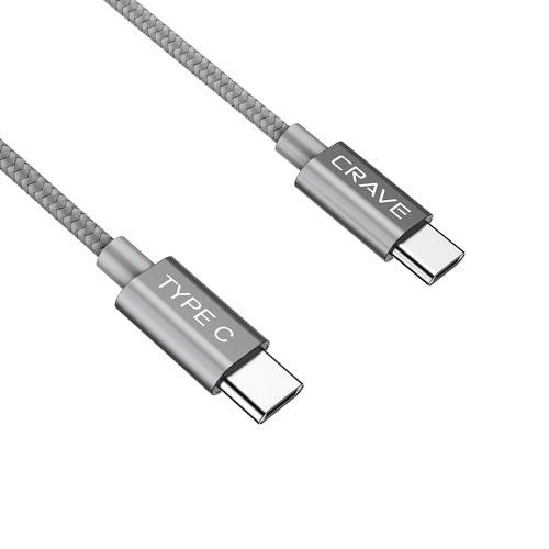 Type C to Type C Cable - 3 ft Dark Slate - Crave Direct