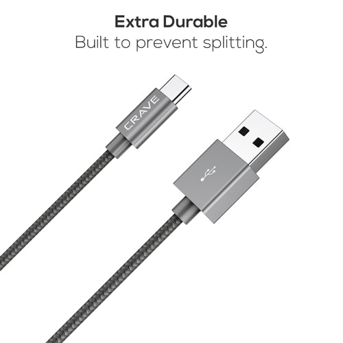 Type C to USB Cable - 3 ft Dark Slate - Crave Direct